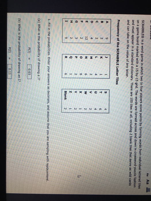 Solved SCRABBLE® is a word game in which two to four players | Chegg.com