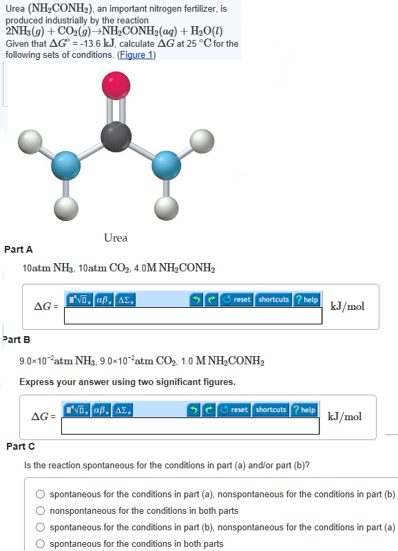 Solved Urea (NH2CONH2), an important nitrogen fertilizer, is | Chegg.com