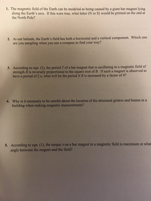 Solved The magnitude field of the Earth can be modeled as | Chegg.com