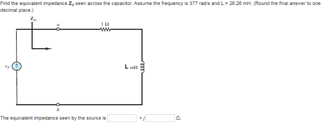 Solved Find the impedance Z0 seen across the capacitor. | Chegg.com