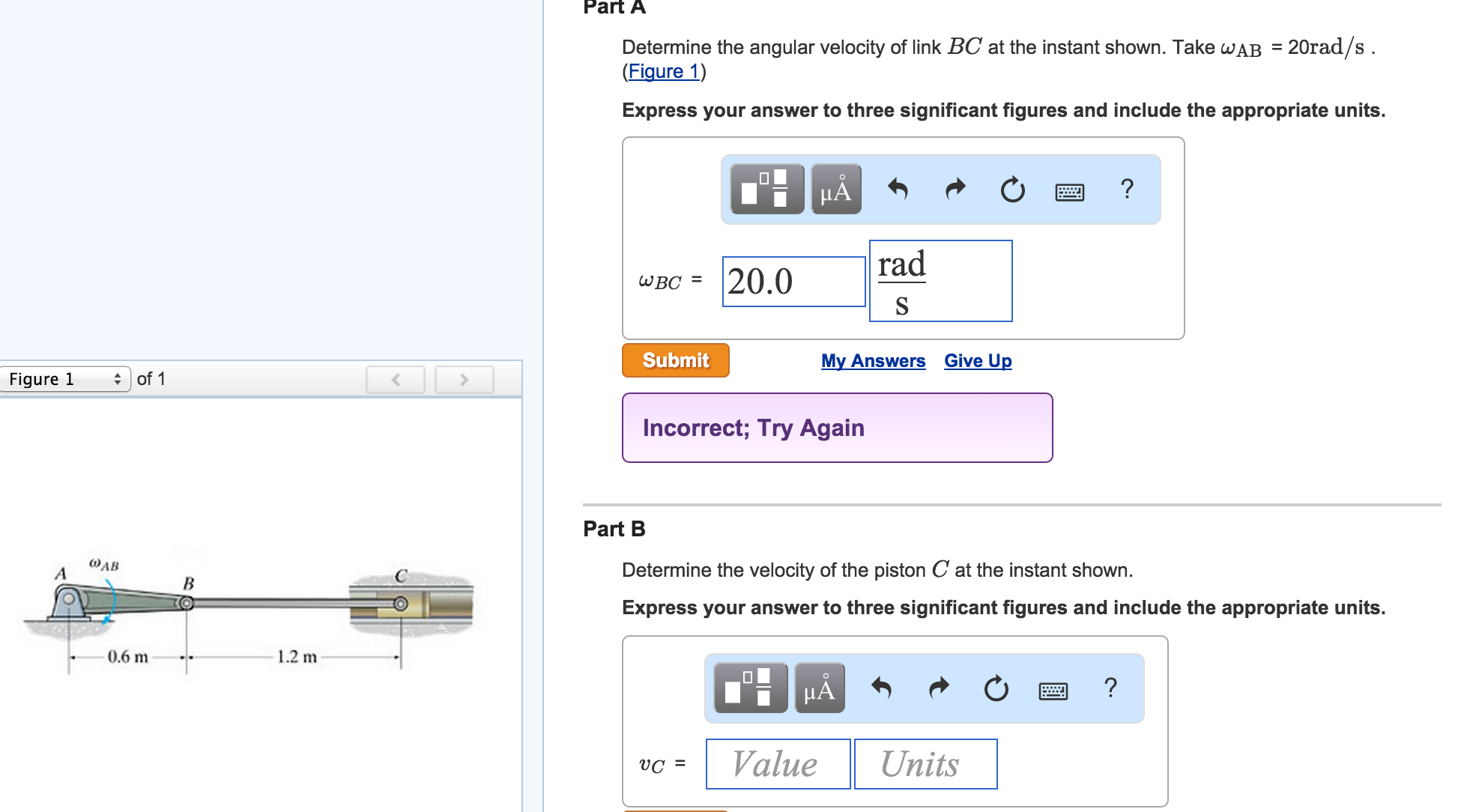 Solved Determine the angular velocity of link BC at the | Chegg.com