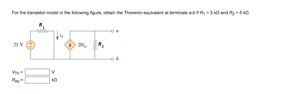 Solved For the transistor model in the following figure, | Chegg.com