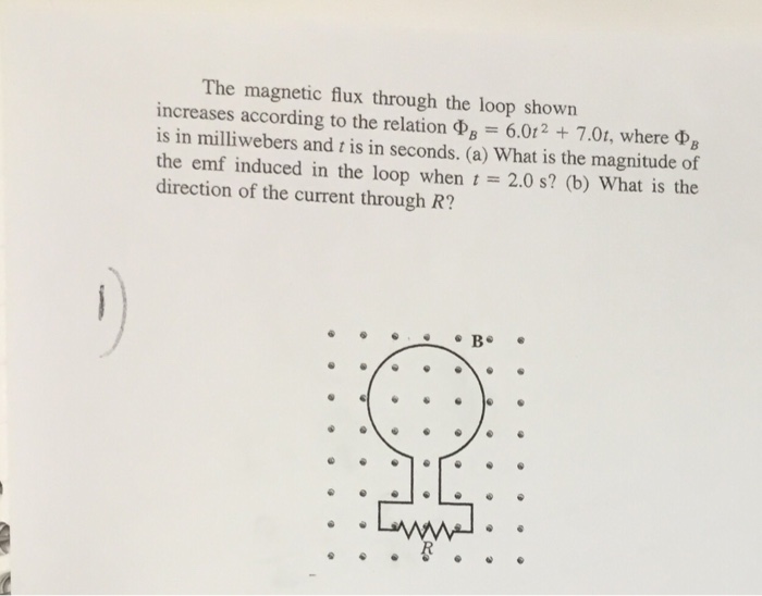 Solved The magnetic flux through the loop shown increases | Chegg.com
