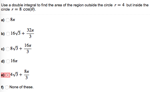 Solved Use a double integral to find the area of the region | Chegg.com
