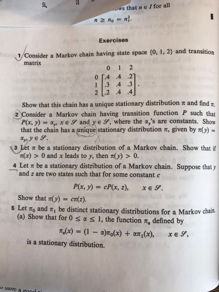 Consider a Markov chain having state space {0, 1, 2} | Chegg.com