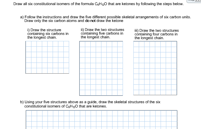 Solved b) Using your five structures above as a guide, draw | Chegg.com