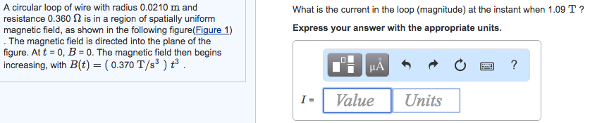 Solved A circular loop of wire with radius 0.0210 m and | Chegg.com