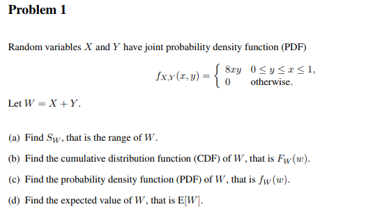 Solved Problem 1 Random variables X and Y have joint | Chegg.com