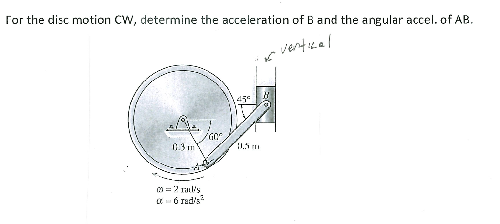 For the disc motion CW, determine the acceleration of | Chegg.com