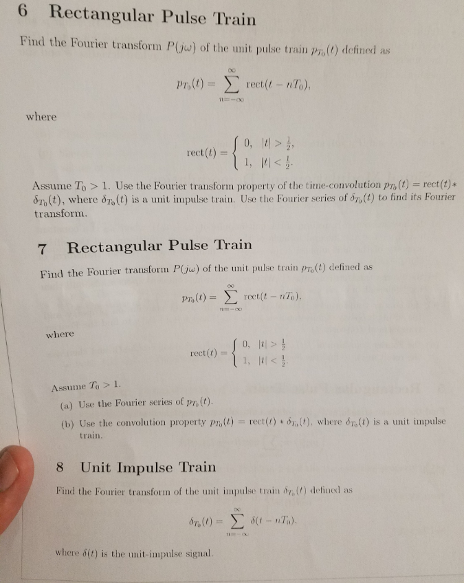 Solved: 6 Rectangular Pulse Train Find The Fourier Transfo... | Chegg.com
