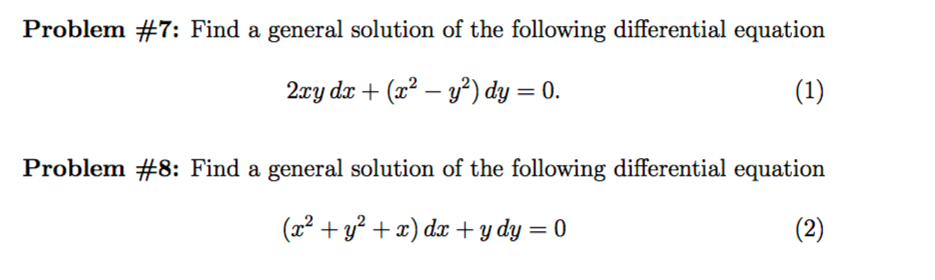 Solved Find a general solution of the following differential | Chegg.com