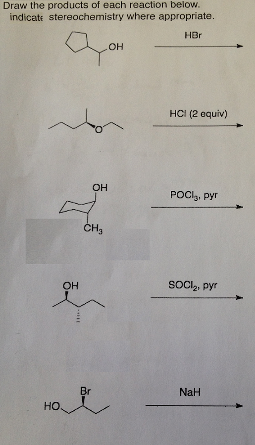 Solved Draw the products of each reaction below. indicate | Chegg.com