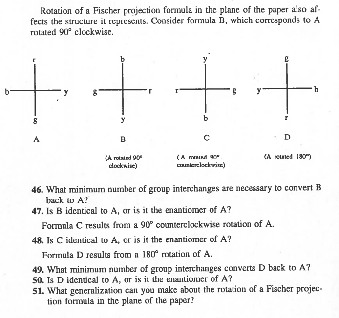 Solved Rotation of a Fischer projection formula in the plane | Chegg.com
