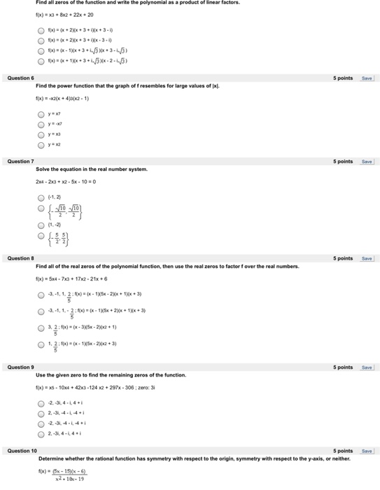 Solved Determine whether the rational function has symmetry | Chegg.com