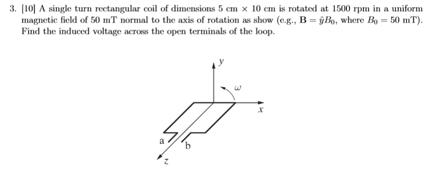 Solved A single turn rectangular coil of dimensions 5 cm | Chegg.com