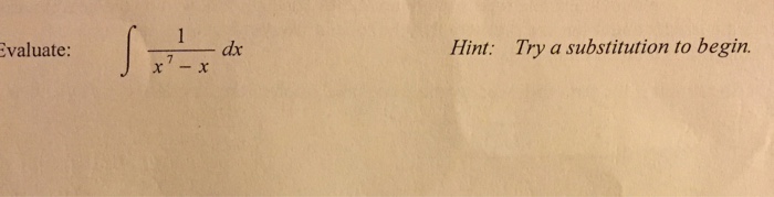Solved Solve this integration problem? Evaluate: integral | Chegg.com