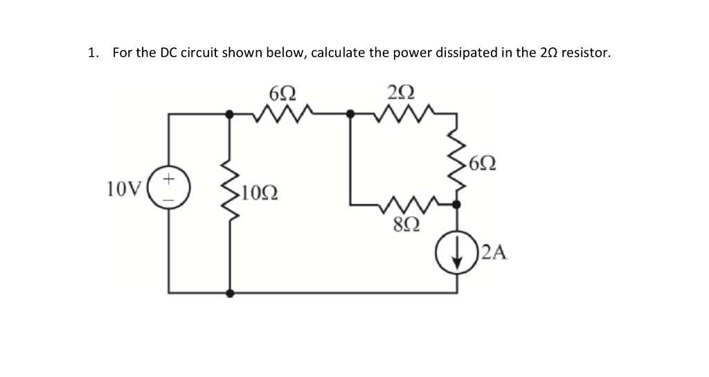 Solved I. For the DC circuit shown below, calculate the | Chegg.com