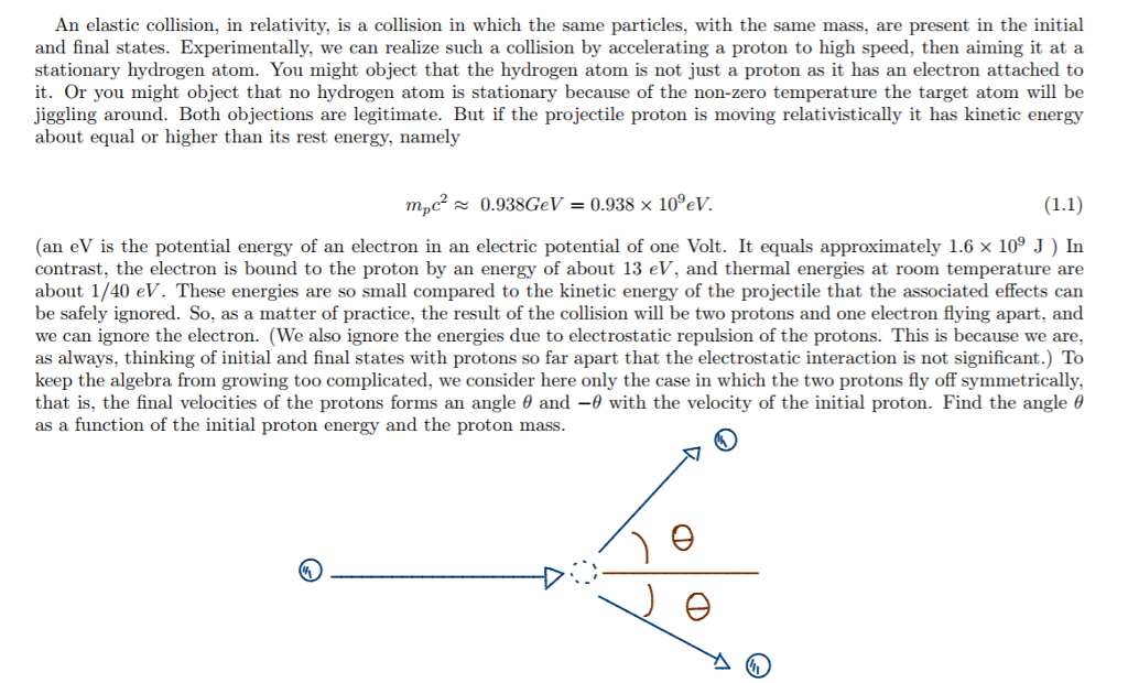 Solved An elastic collision, in relativity, is a collision | Chegg.com