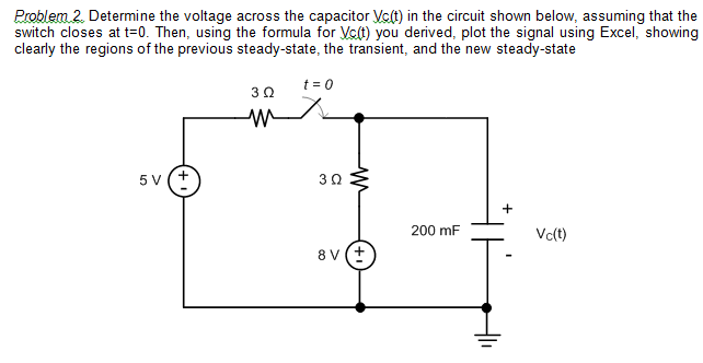 Determine the voltage across the capacitor Vc(t) in | Chegg.com