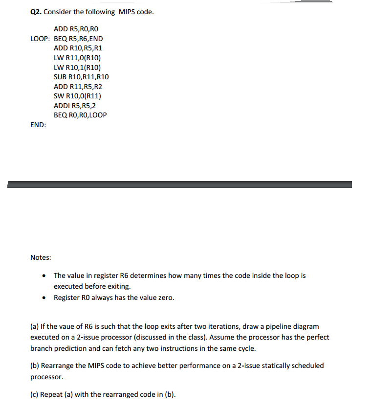 Solved Consider the following MIPS code. ADD R5, R0, R0 | Chegg.com
