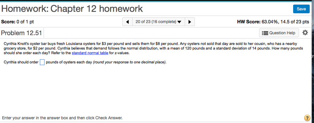 Solved Homework Chapter 12 Homework Save Score 0 Of 1 Pt