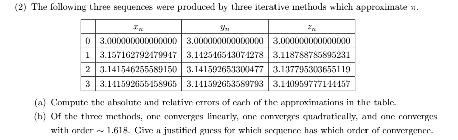 Solved The following three sequences were produced by three | Chegg.com
