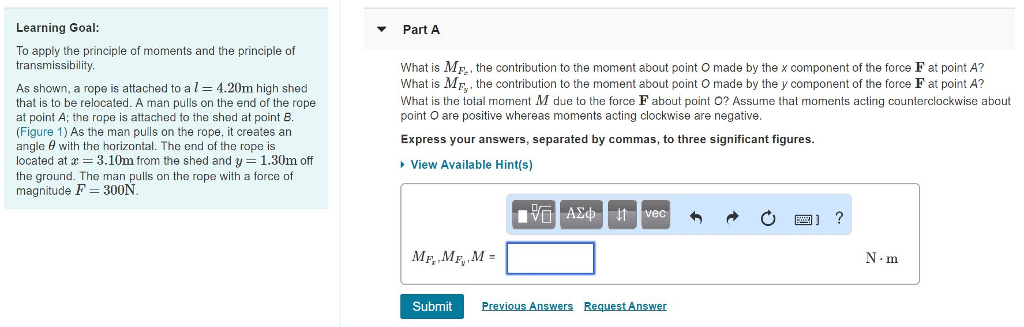 Solved Learning Goal: Part A To apply the principle of | Chegg.com