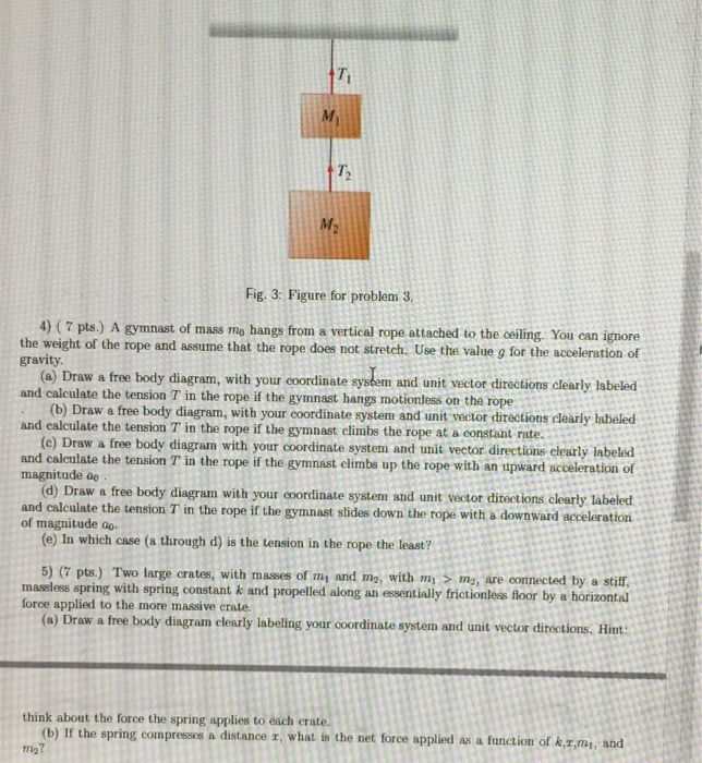 Solved 1) (14 pts.) Three identical blocks connected by | Chegg.com
