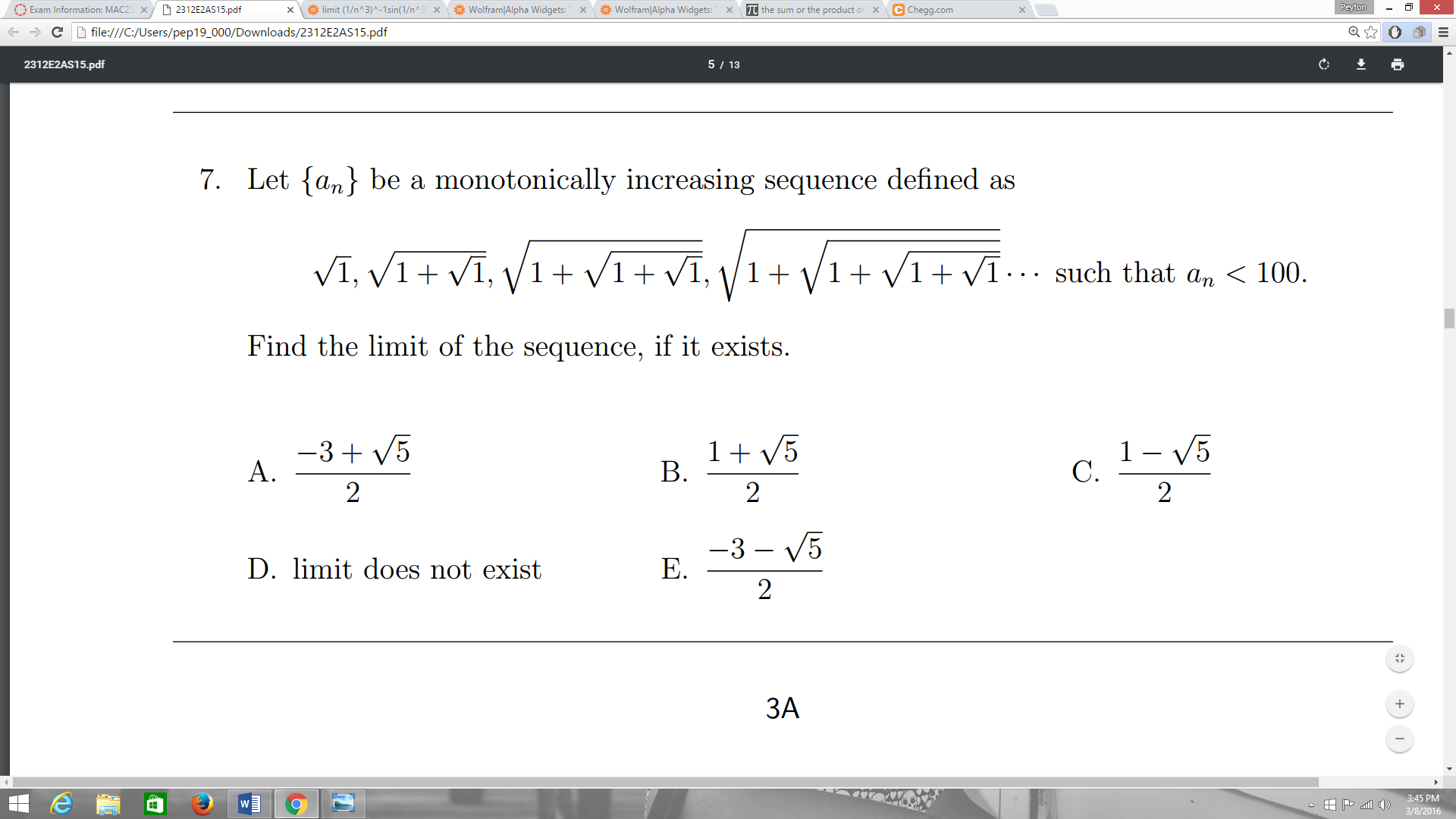 Solved Let {an} be a monotonically increasing sequence | Chegg.com