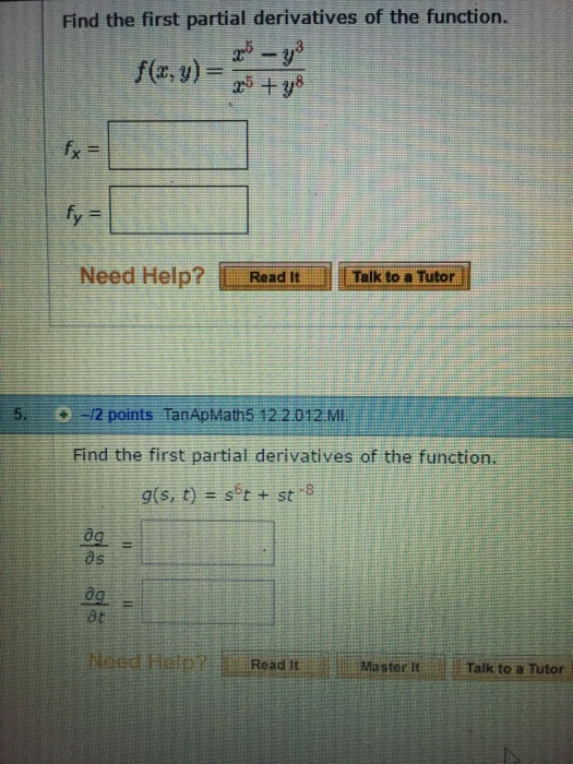 Solved Find the first partial derivatives of the function. | Chegg.com