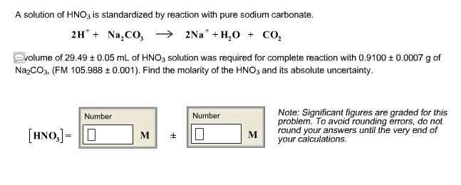 Solved A solution of HNO3 is standardized by reaction with | Chegg.com