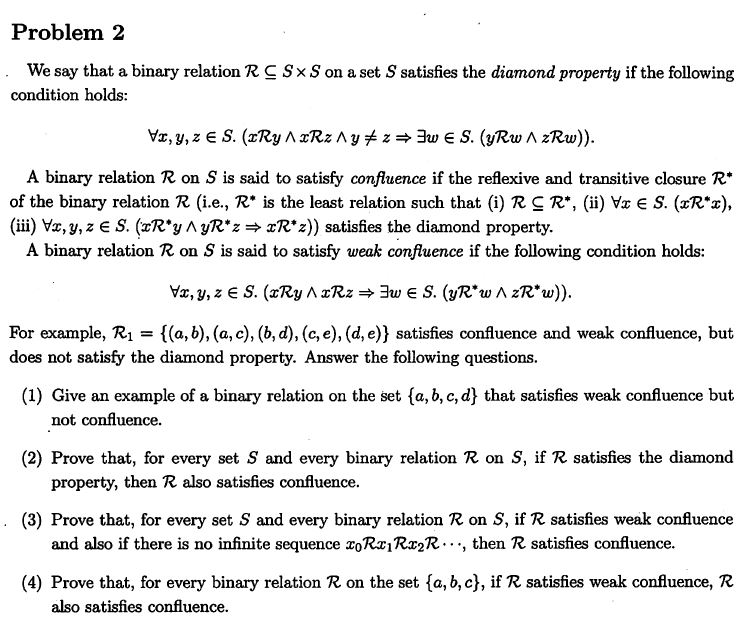 Problem 2 We Say That A Binary Relation R S Sx S On A