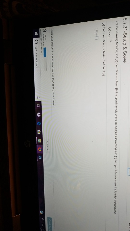 Solved 5.1.31-Setup & Solve For the following function, find | Chegg.com