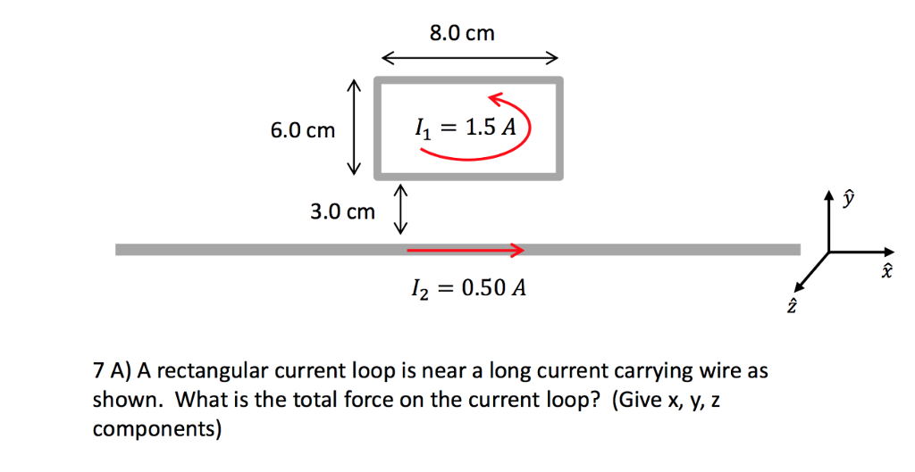 Solved A) A rectangular current loop is near a long current | Chegg.com