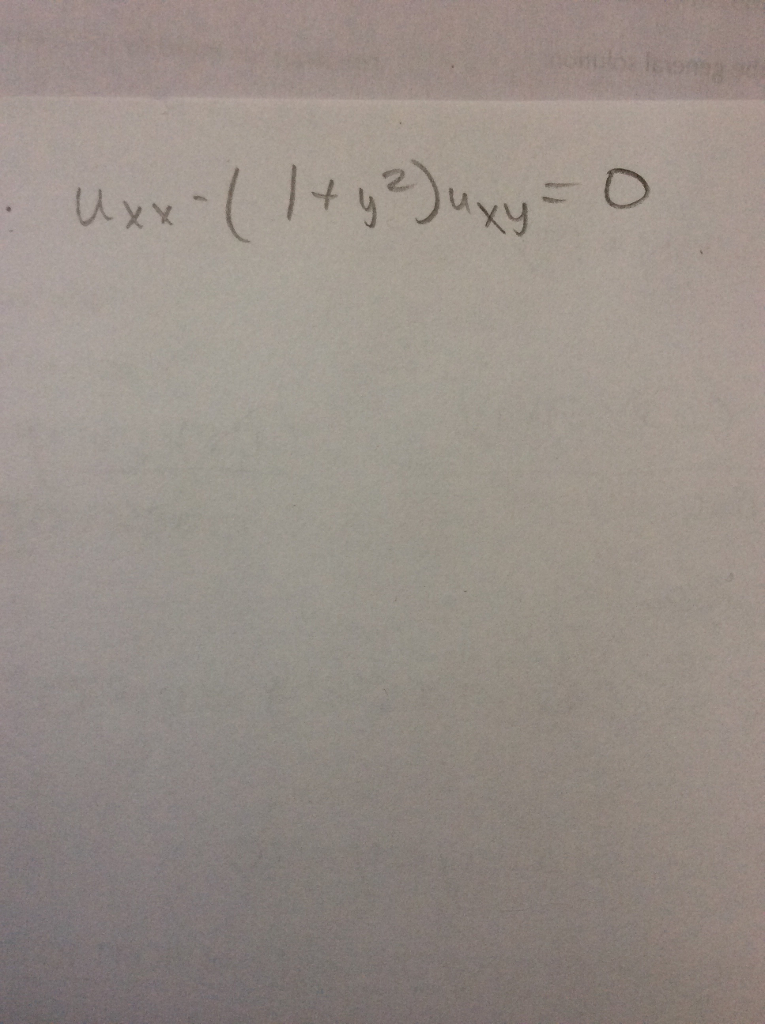 Solved solve uxx-(1+y2)uxy=0. Find u(x,y) | Chegg.com