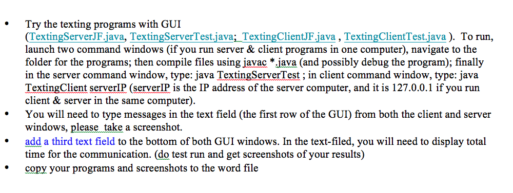 Solved Try the texting programs with GUI | Chegg.com