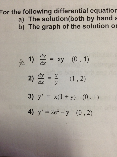 Solved For the following differential equation a) The | Chegg.com