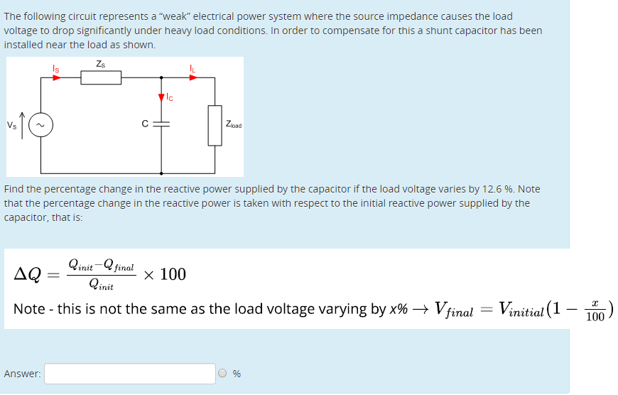 Solved The following circuit represents a "weak" electrical | Chegg.com