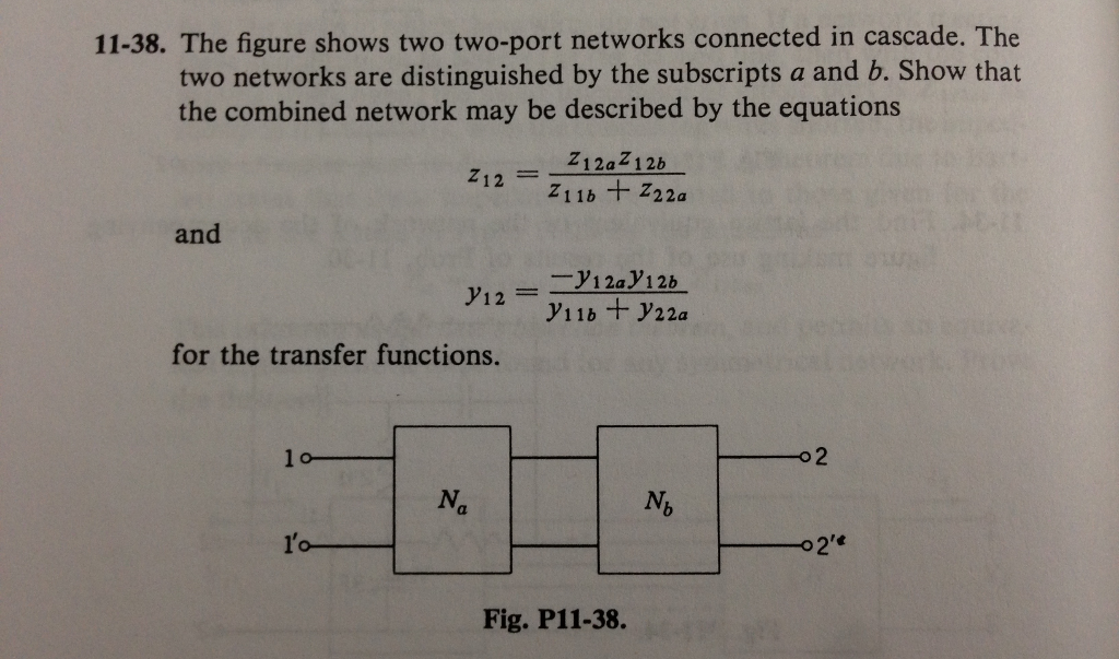 Solved The figure shows two two-port networks connected in | Chegg.com