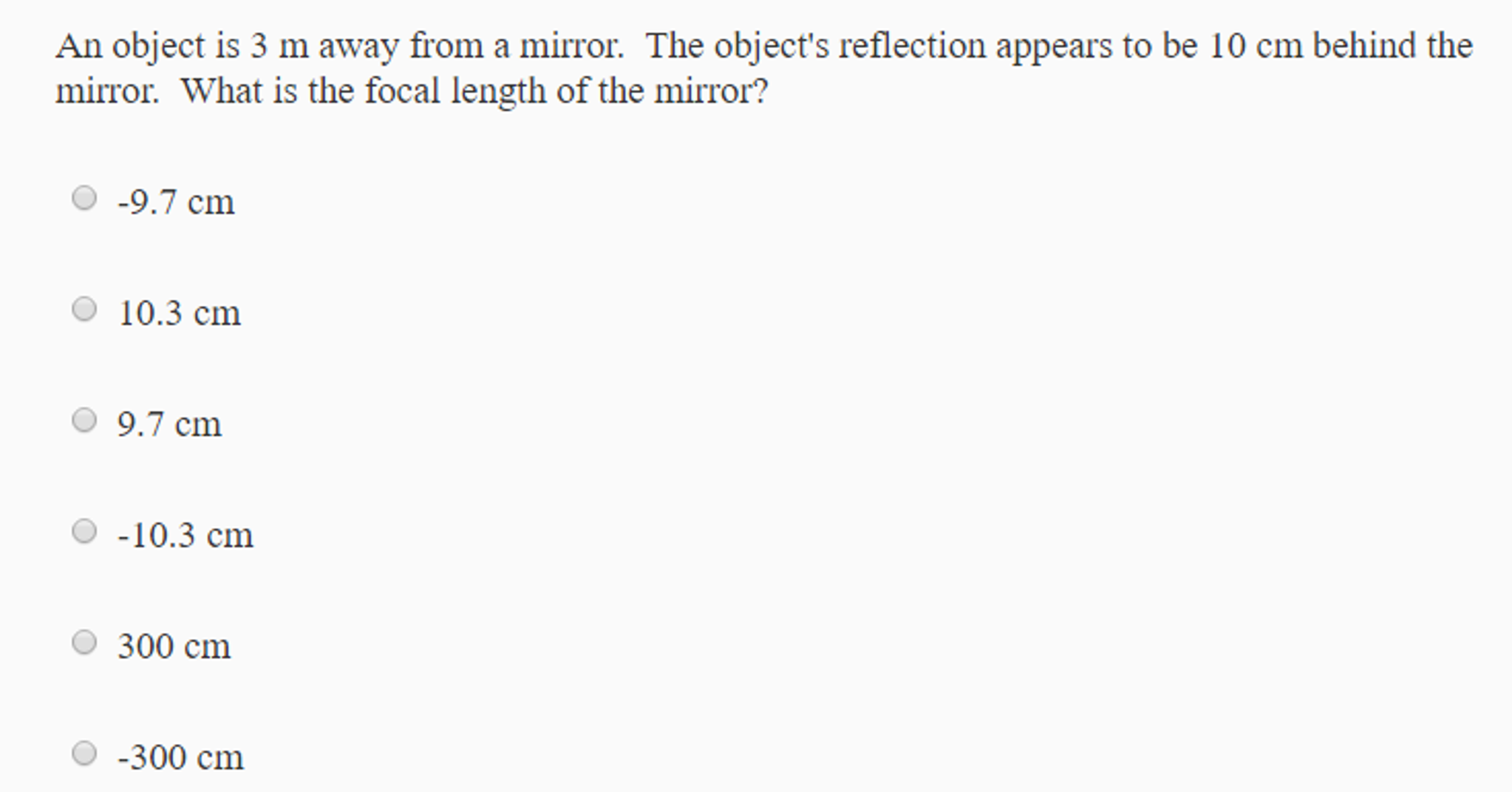 Solved An object is 3 m away from a mirror. The object's | Chegg.com