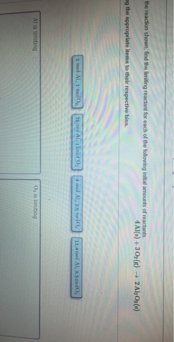 Solved The reaction show, find the limiting reactant for | Chegg.com
