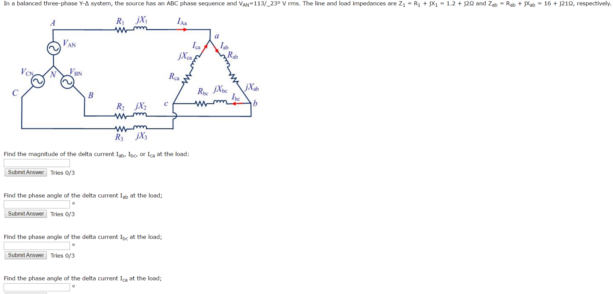 Solved In a balanced three-phase Y-Delta system, the source | Chegg.com