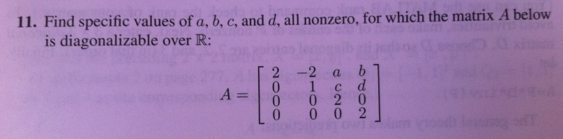 Find specific values of a, b, c, and d, all nonzero, | Chegg.com