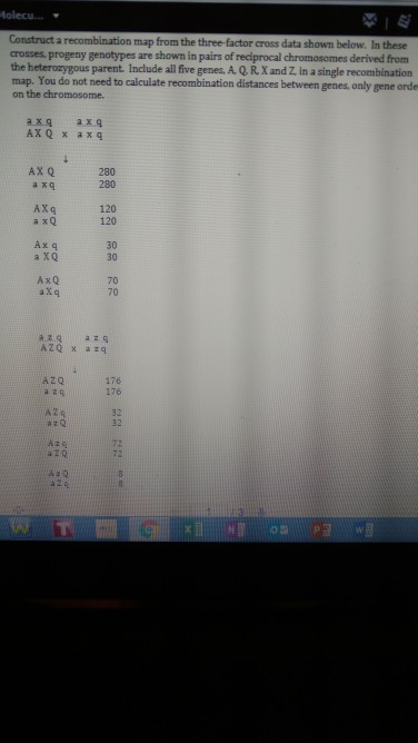 Solved olecu... map from the three factor cross data shown | Chegg.com