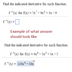 Solved Find the indicated derivative for each function. f | Chegg.com