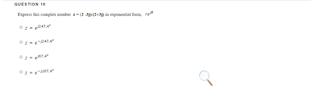 Solved Express this complex number z = (2 - 3j)/(2 + 3j) in | Chegg.com