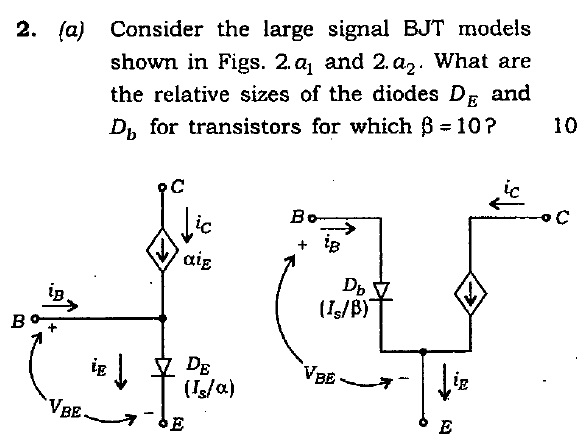 2. (a) Consider the large signal BJT models shown in | Chegg.com