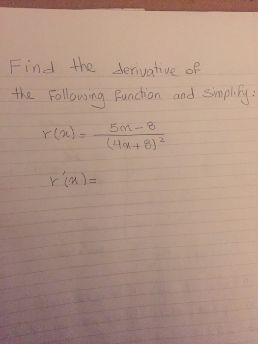 Solved Find the directive of the following function and | Chegg.com