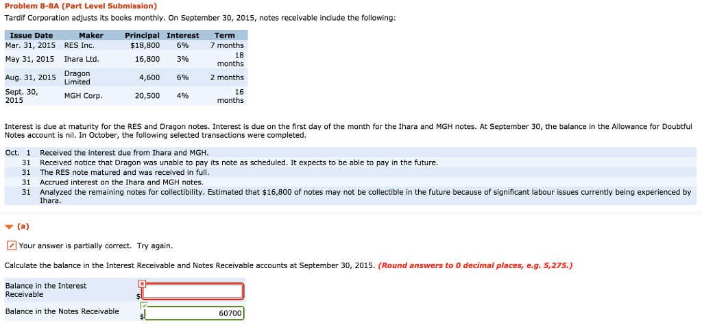 Solved Problem 8-8A (Part Level Submission) Tardif | Chegg.com