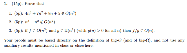 Prove that 4n^3 + 7n^2 + 8n + 5 O (n^3) n^3 - n^2 | Chegg.com